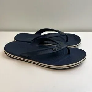CROCS | Shoes | Crocs Blue Flip Flop Sandals Slip On Womens Mens 8 ...